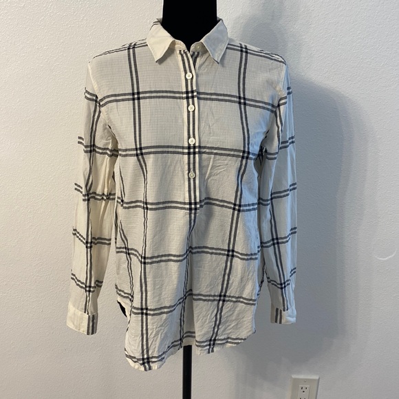 LOFT | Tops | Half Button Up Loft The Softened Shirt Long Sleeve 0 ...